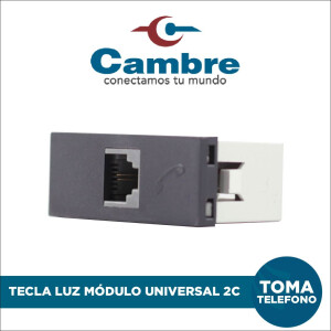 Tecla Luz Mod.Univ. Toma Tel. 2C Gris | Electro Universo