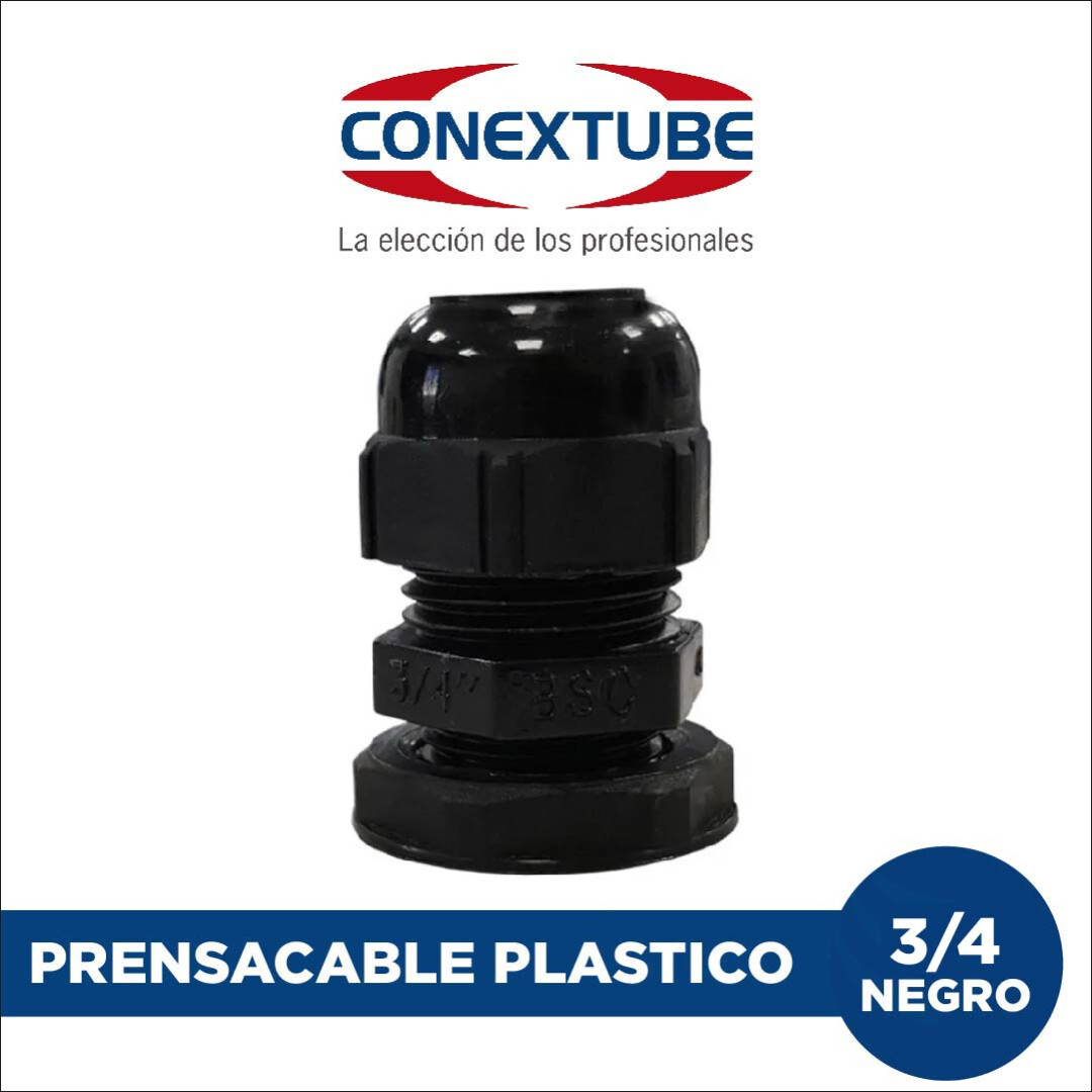 Prensacable Plastico BSC-E c/Tu. 3/4 Negro | Electro Universo