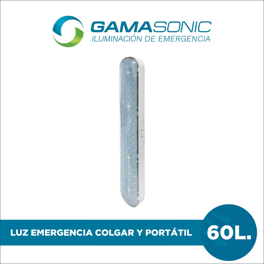 Lum.Emer. c/LEDs 220Vca 60L 4Hs L=38cm. | Electro Universo